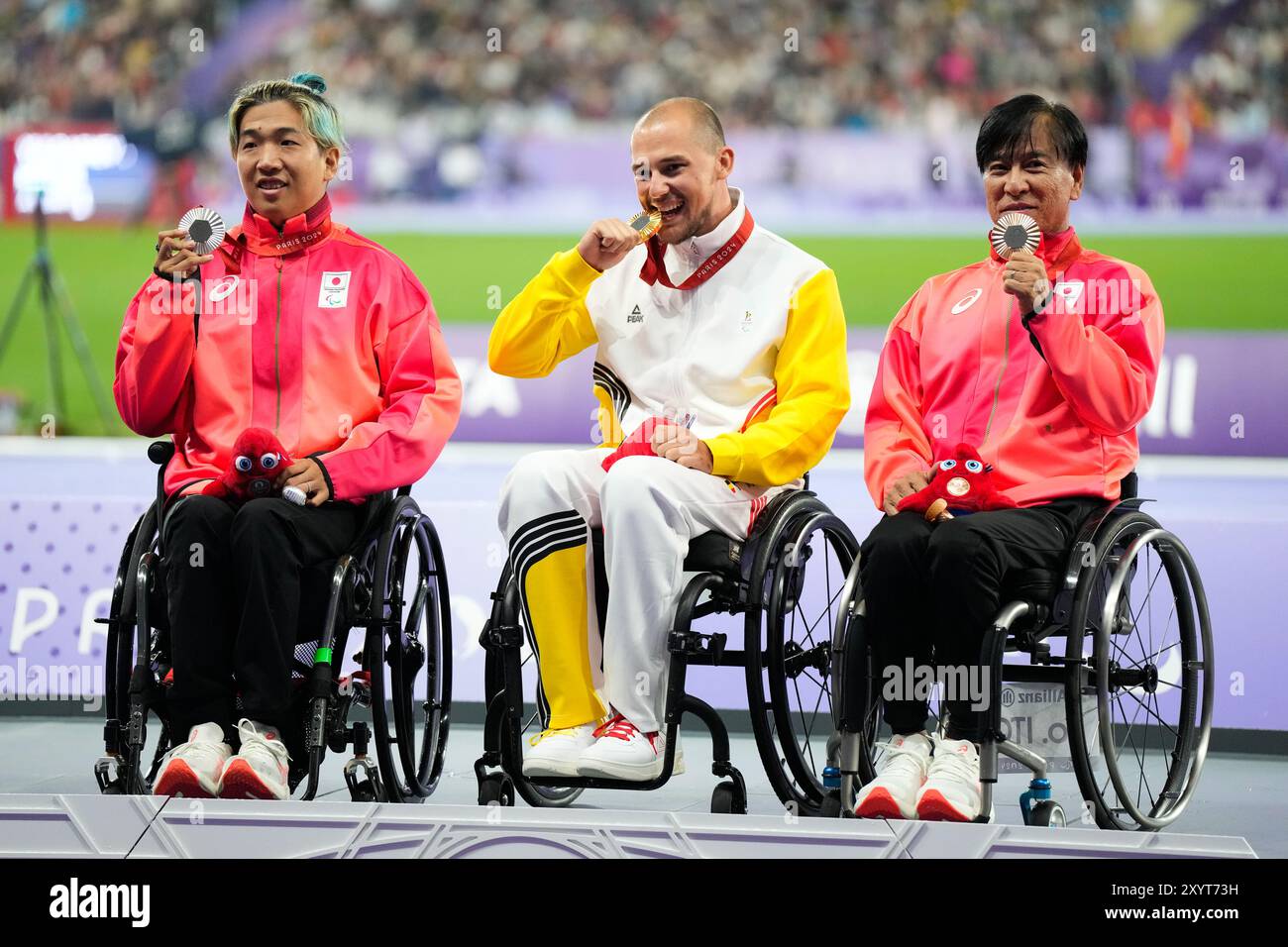 Paris, France. 30th Aug, 2024. (L-R) Tomoki Sato (JPN), Maxime Carabin ...