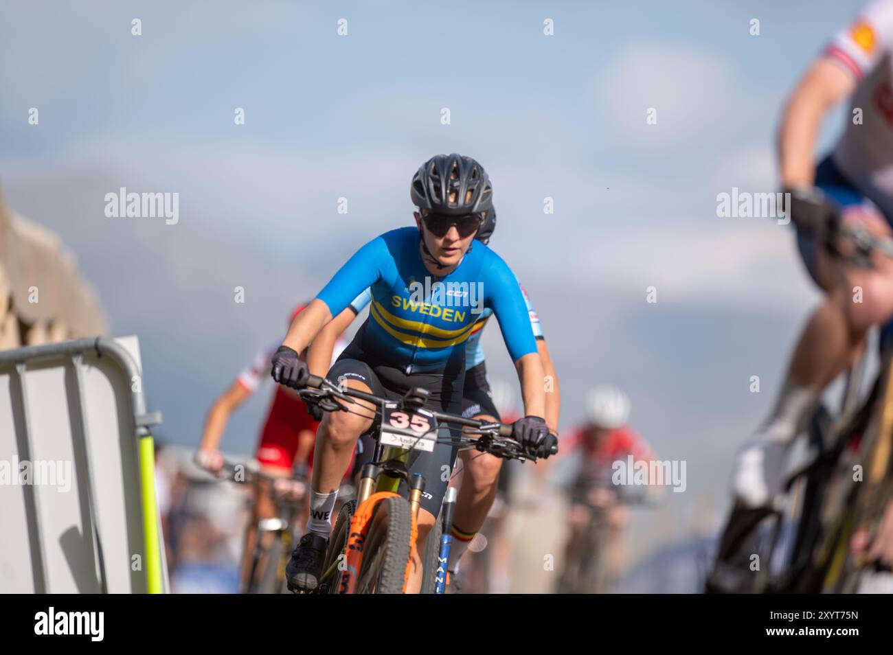 Pal Arinsal, Andorra : August 30 2024 : Linn Gustafzzon of shEDEN in the UCI Mountain Bike World ...