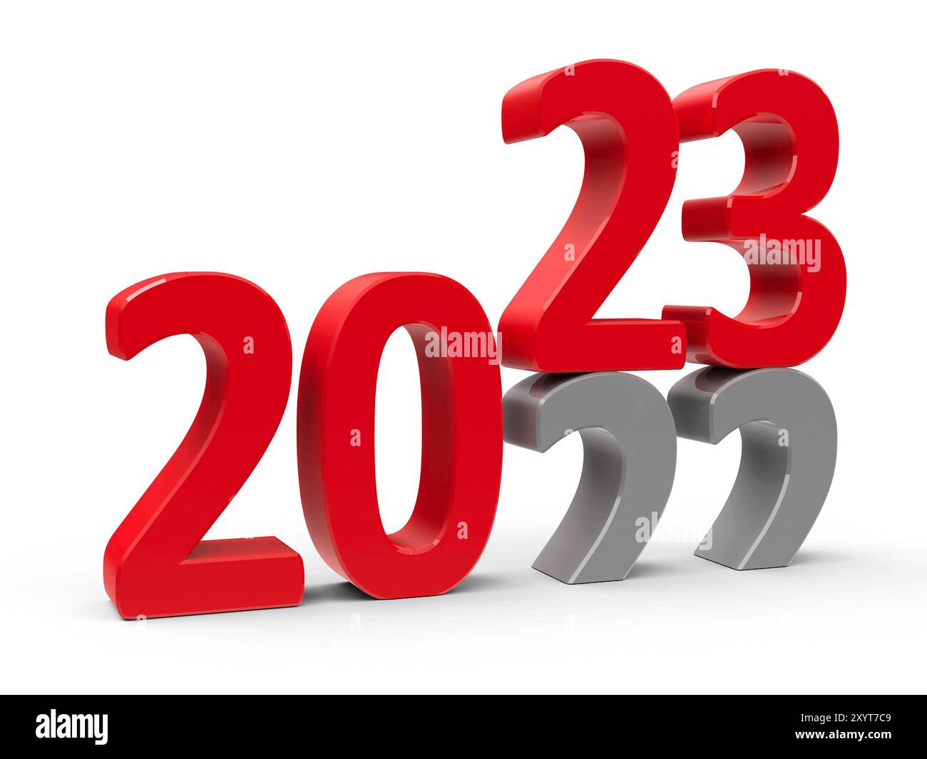 2022-2023 change represents the new year 2023, three-dimensional rendering, 3D illustration ...