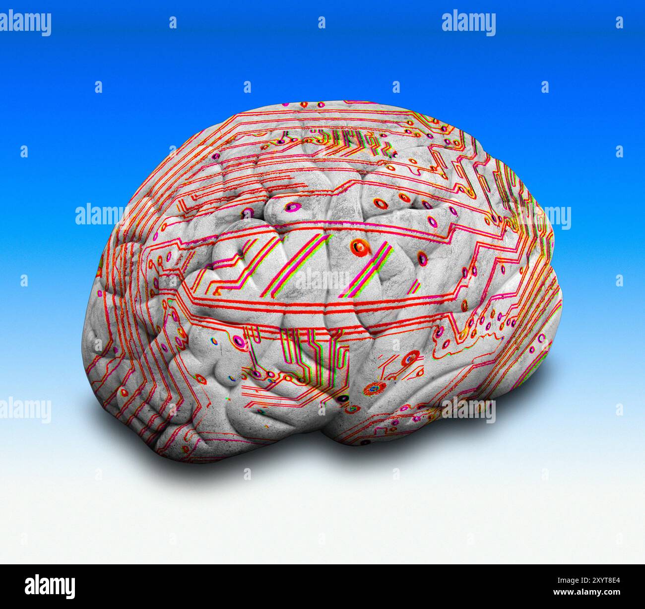 Brain-computer interface, conceptual illustration Stock Photo - Alamy
