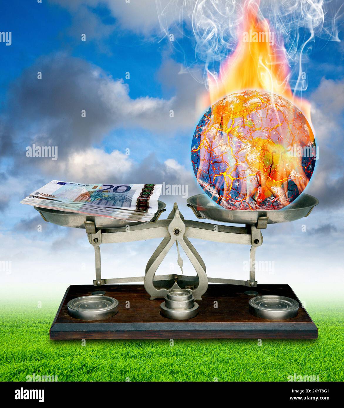 Climate change money scales hi-res stock photography and images - Alamy
