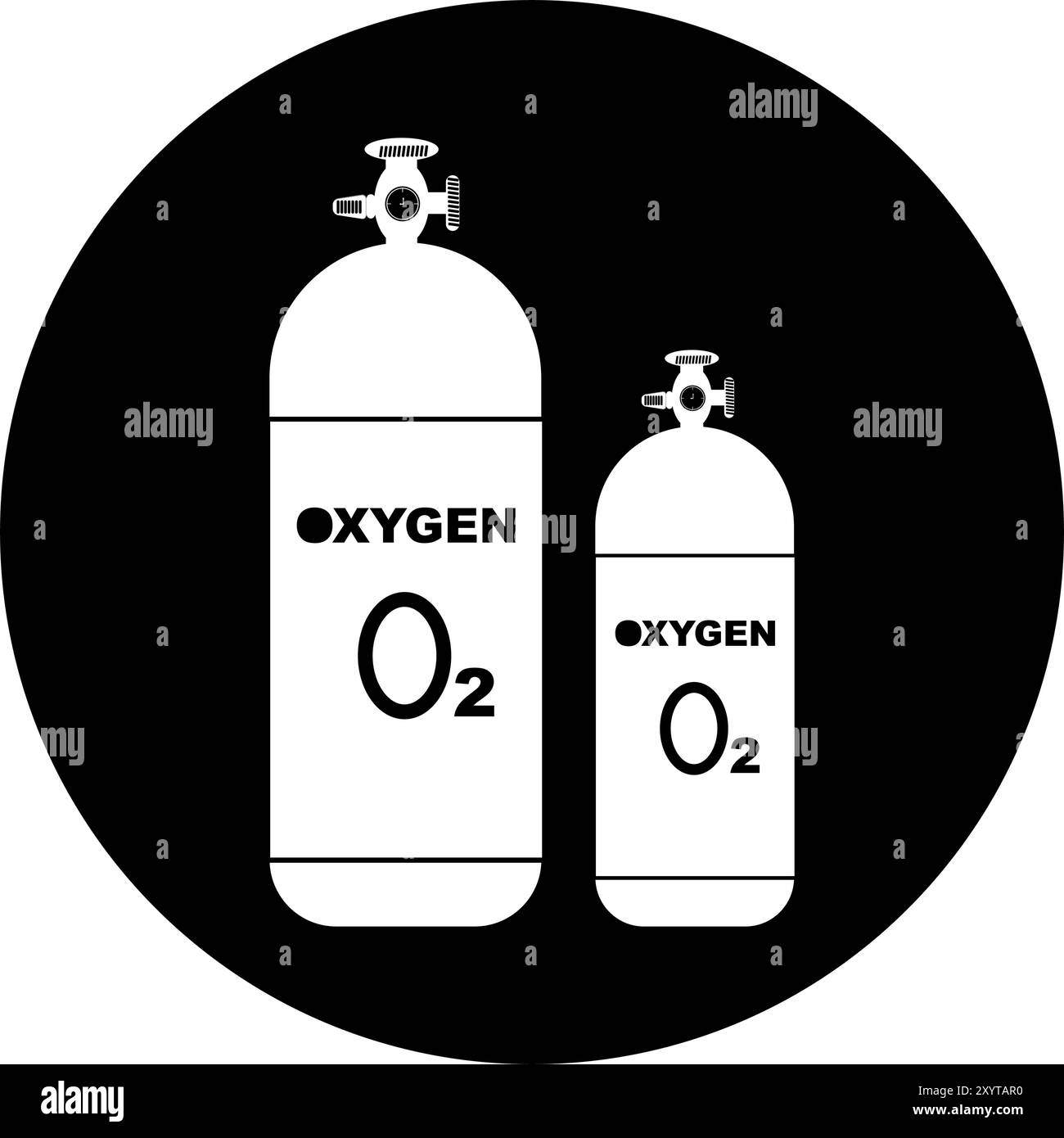 Oxygen gas cylinder and canister Black and White Stock Photos & Images ...