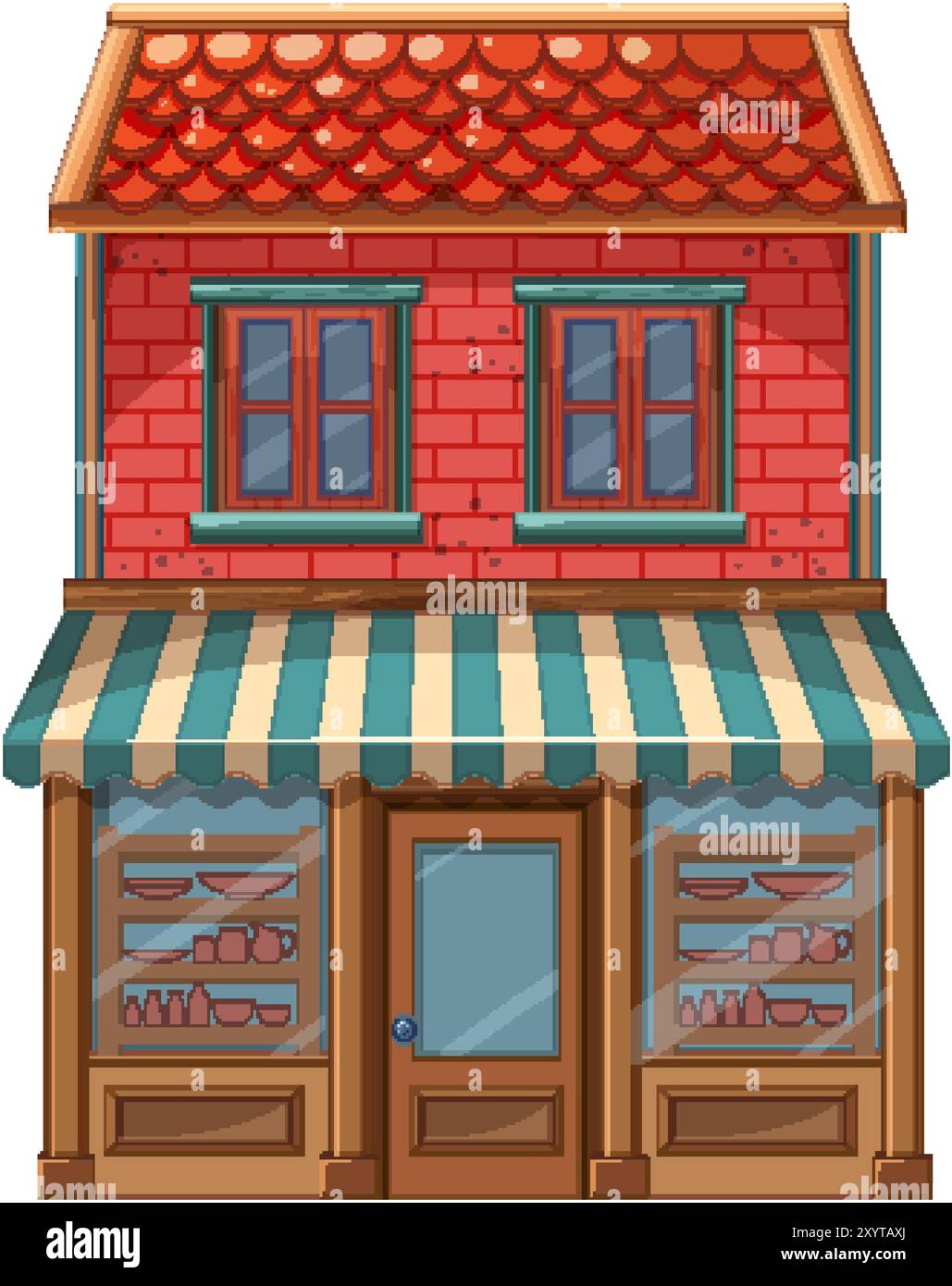 Red brick building windows Stock Vector Images - Alamy