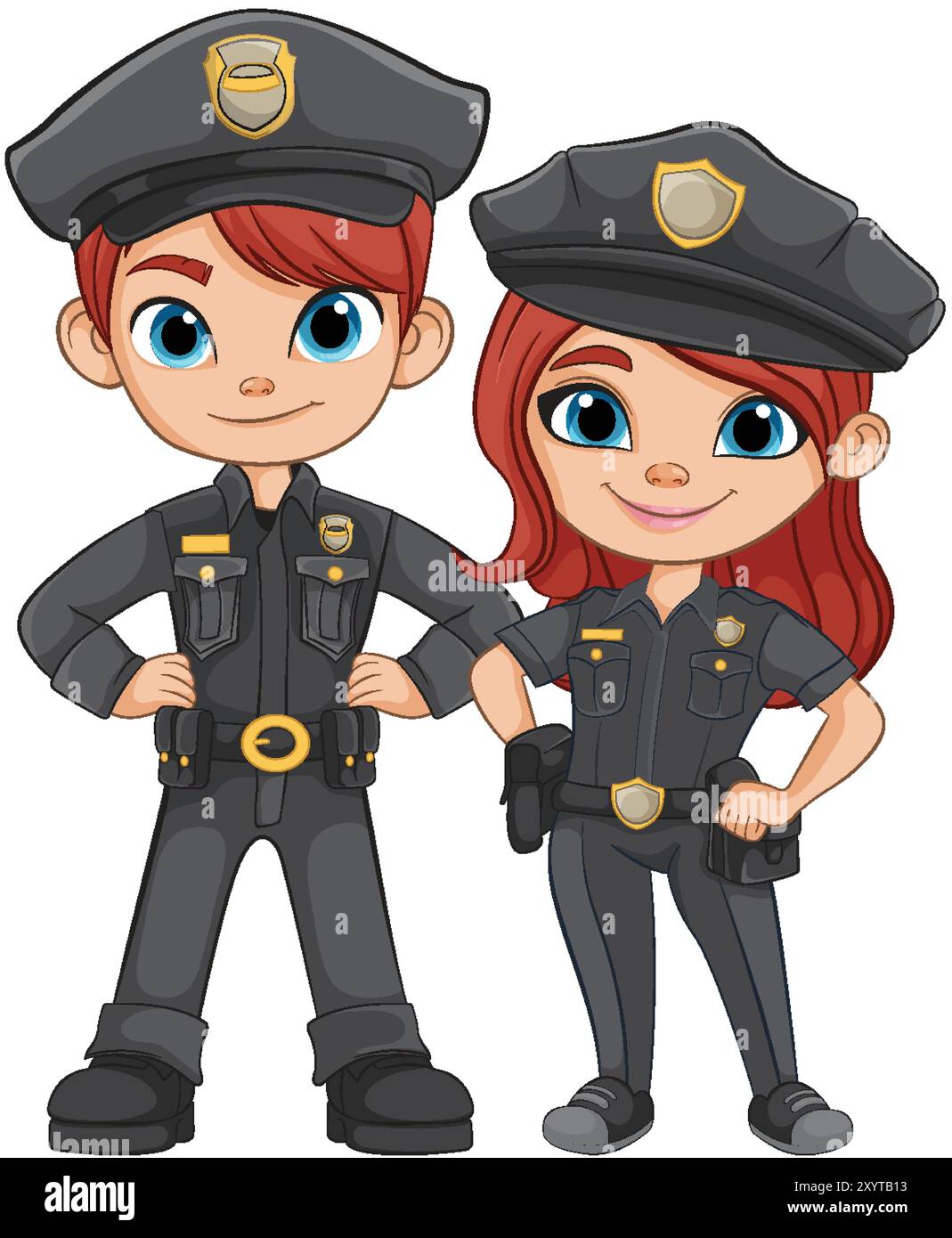 Two cartoon police officers in uniform Stock Vector Image & Art - Alamy