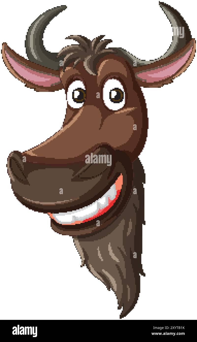 Cartoon illustration bison smiling hi-res stock photography and images ...