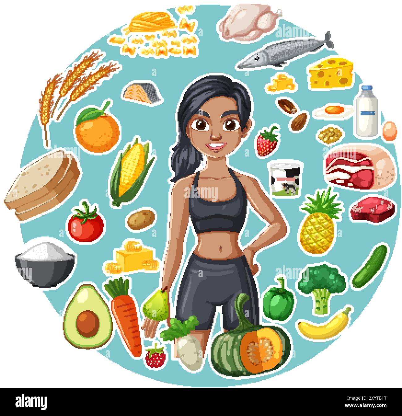 Superfoods and woman Stock Vector Images - Alamy