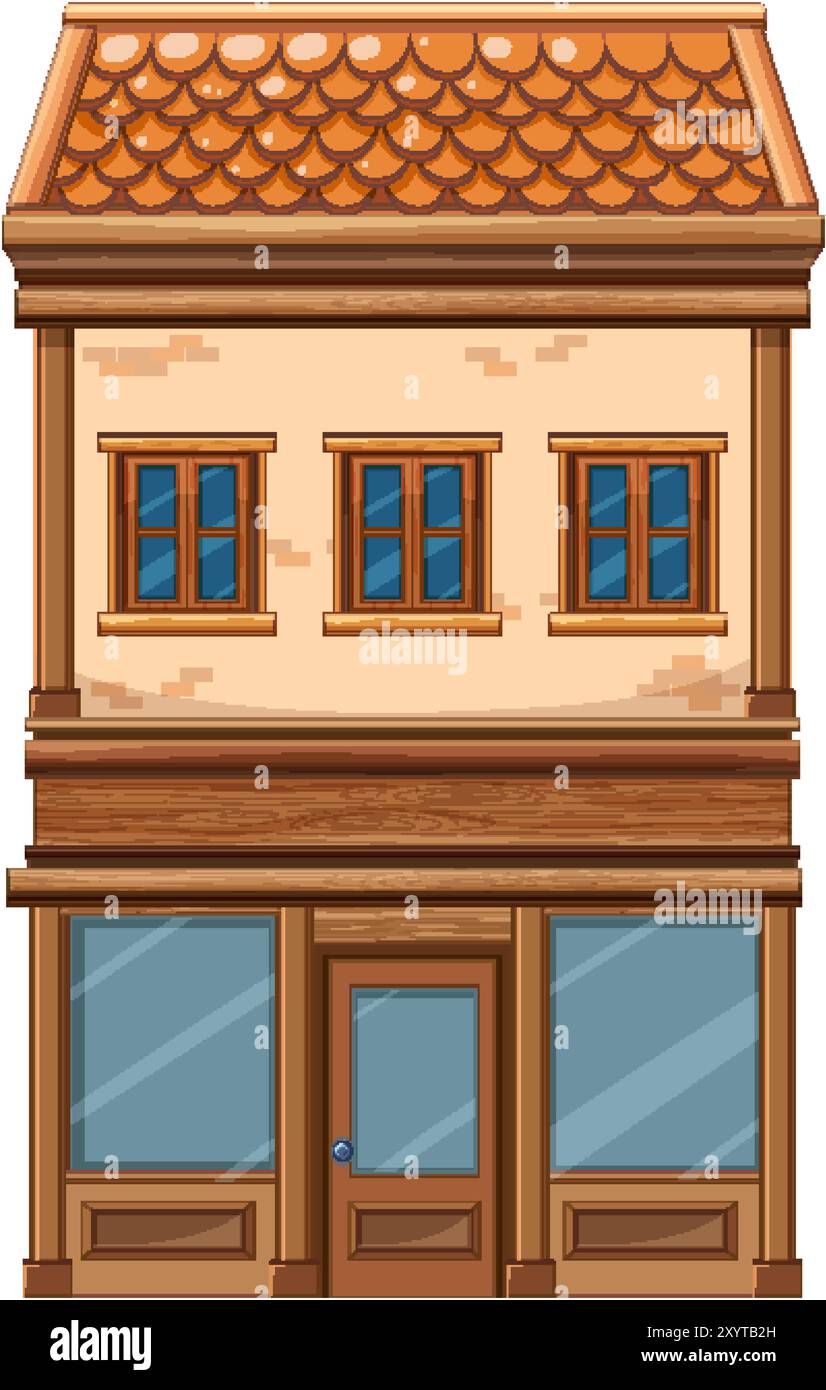 Vector illustration of a two-story house Stock Vector Image & Art - Alamy