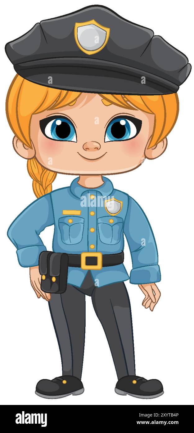 Cartoon girl dressed as a police officer Stock Vector Image & Art - Alamy
