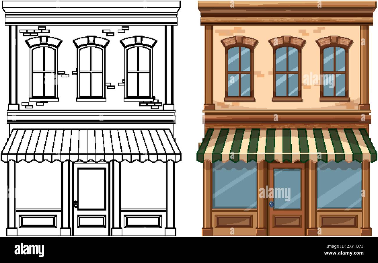 Detailed vector of a classic storefront Stock Vector Image & Art - Alamy