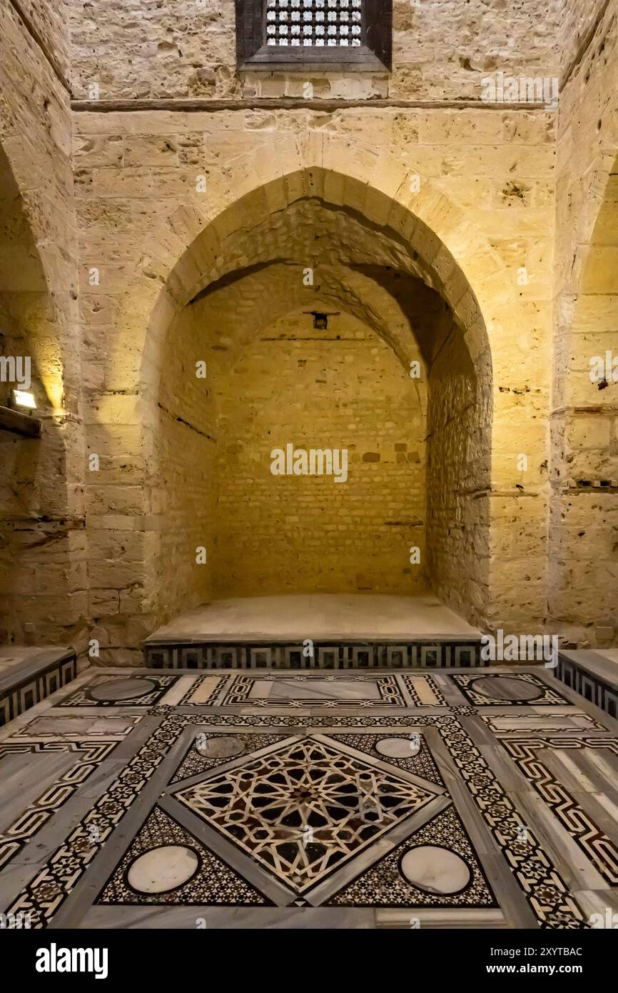 Qaitbay Citadel, 15th century fortress, interior of castle, Alexandria ...