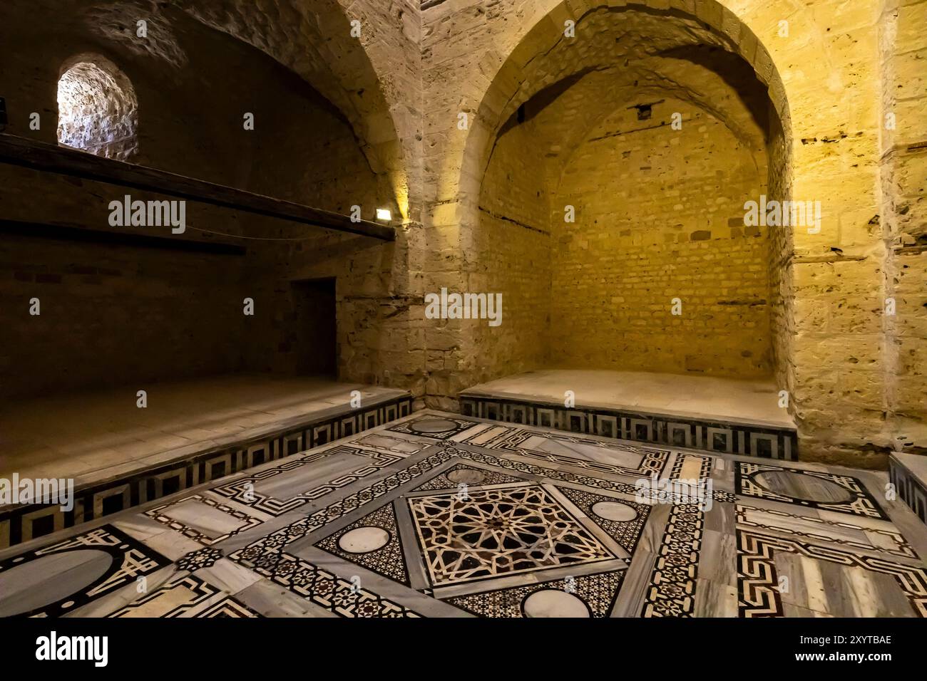 Qaitbay Citadel, 15th century fortress, interior of castle, Alexandria ...