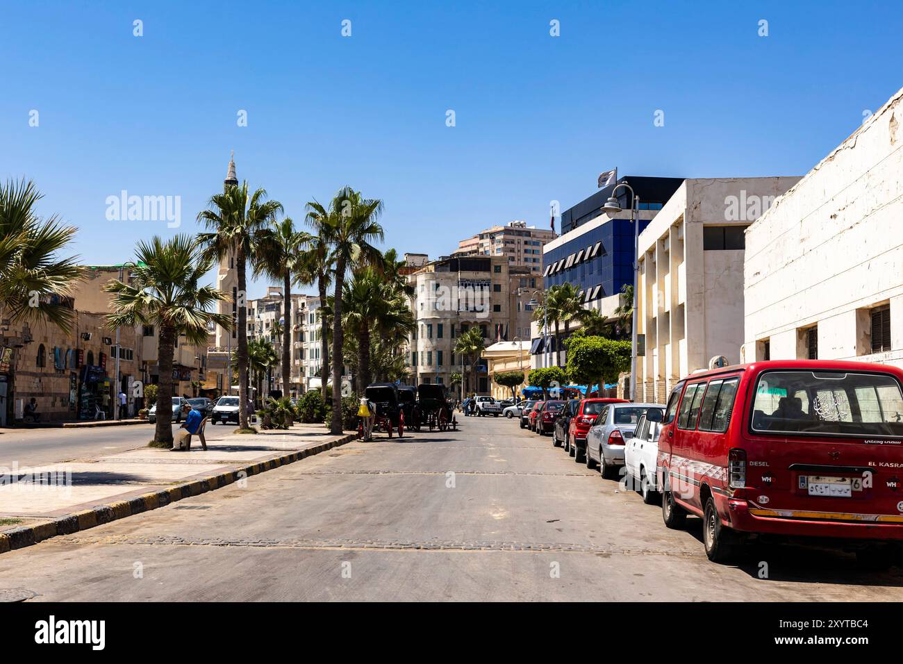 Main street to city center, near Qaitbay Citadel, at tip of peninsula ...