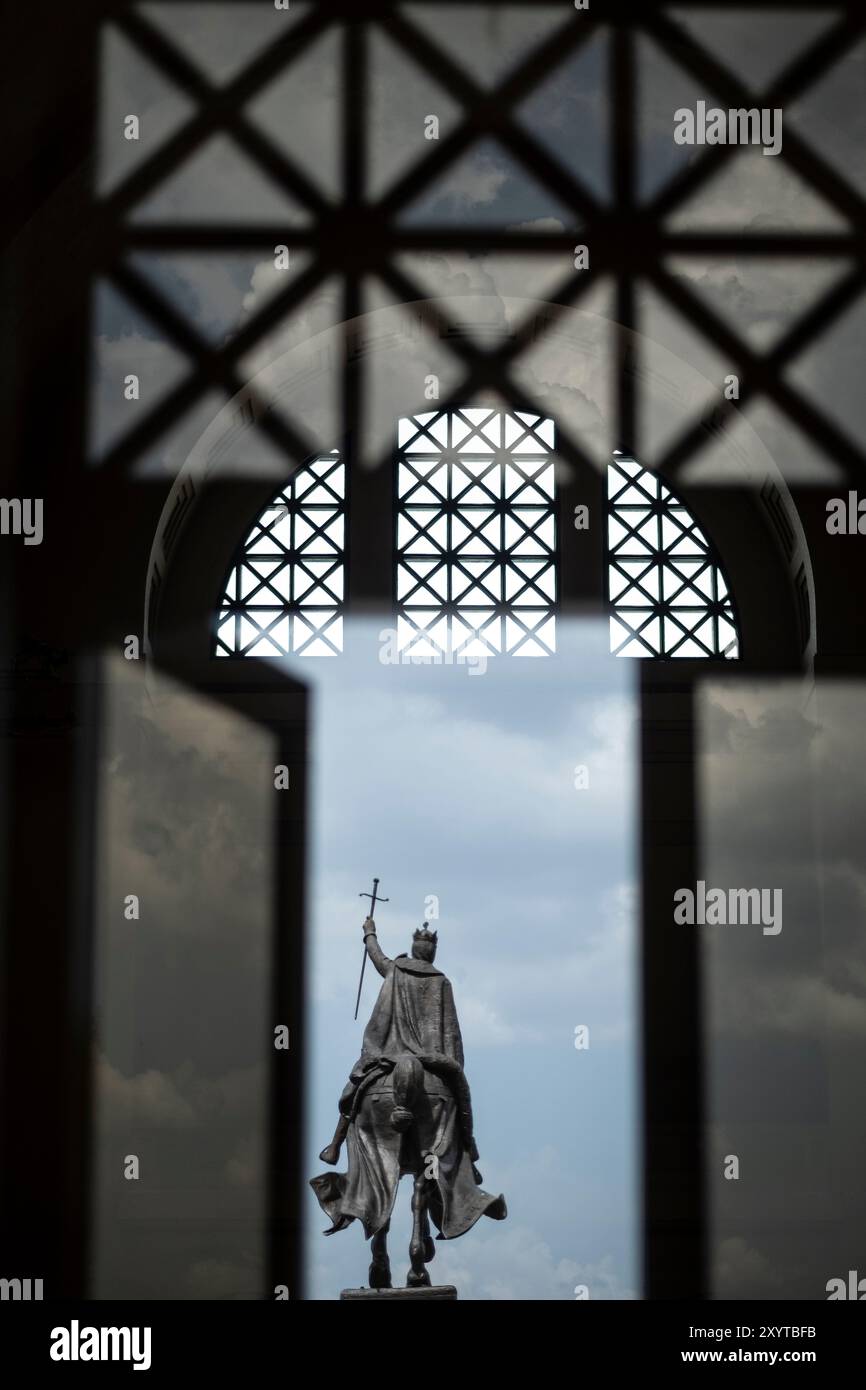 A statue of French king Saint Louis, namesake of St. Louis, Missouri ...