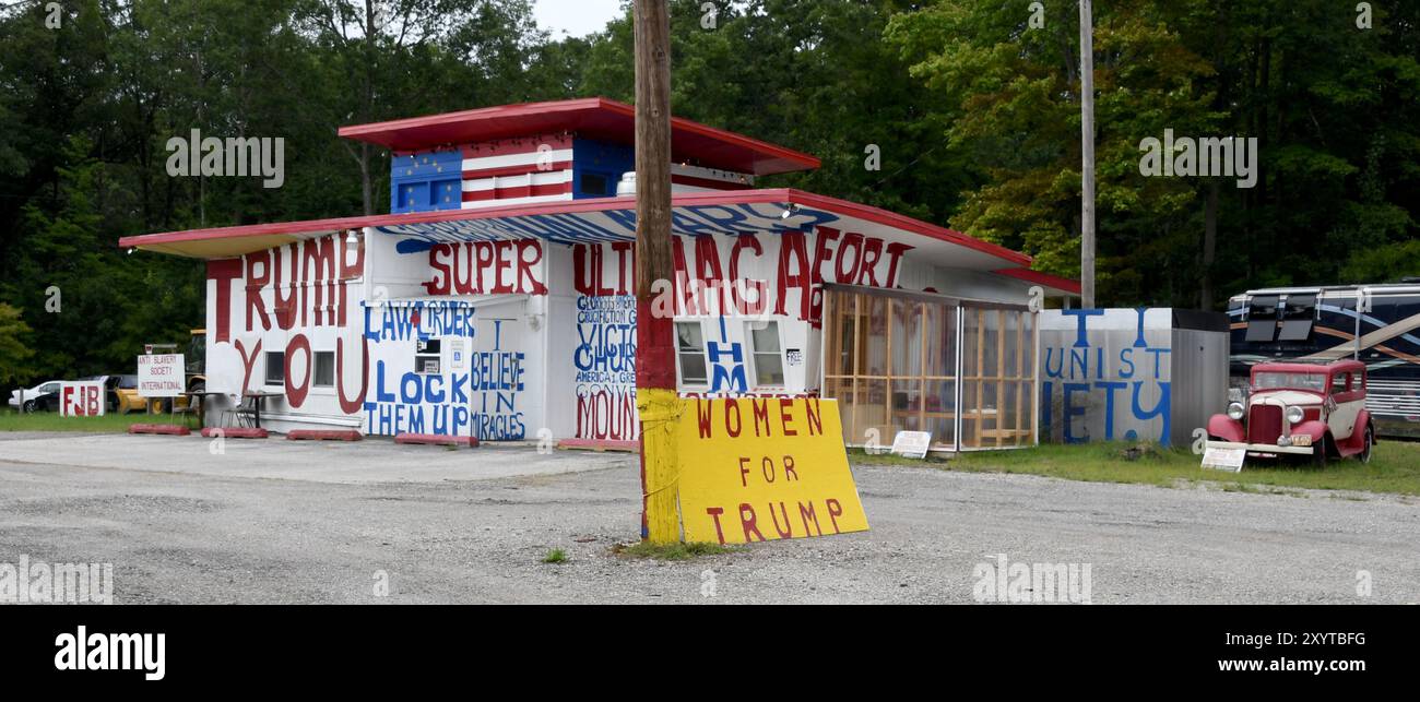 Fountain, Michigan, USA. 30th Aug, 2024. A man who identifies himself ...
