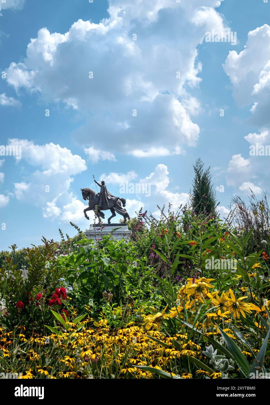 A statue of French king Saint Louis, namesake of St. Louis, Missouri ...