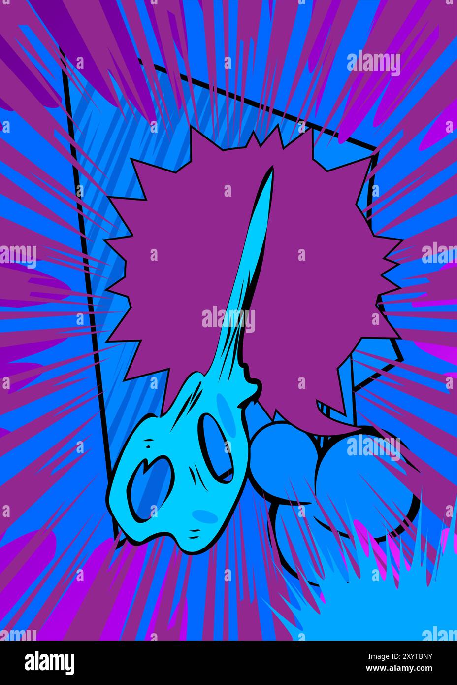 Cartoon blue and purple background, comic book backdrop. Retro vector ...