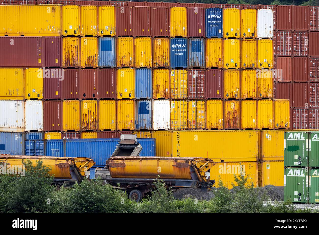 Shipping containers at port in Juneau, Alaska, USA Stock Photo - Alamy