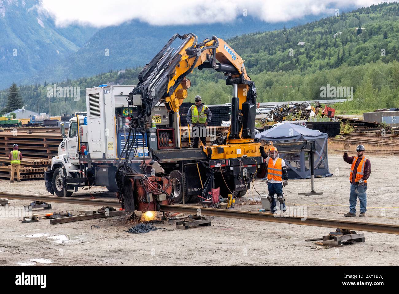 Work crew on the White Pass & Yukon Route Railway - Skagway, Alaska, US ...