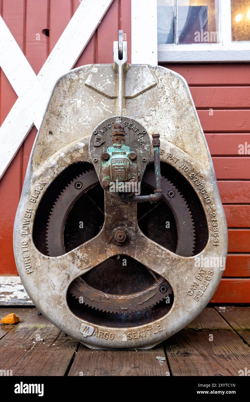 Puretic power block on display at Icy Strait Point, Hoonah, Alaska, USA ...