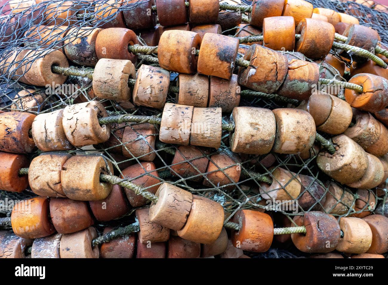 Vintage fishing net floats on display at Icy Strait Point, Hoonah ...