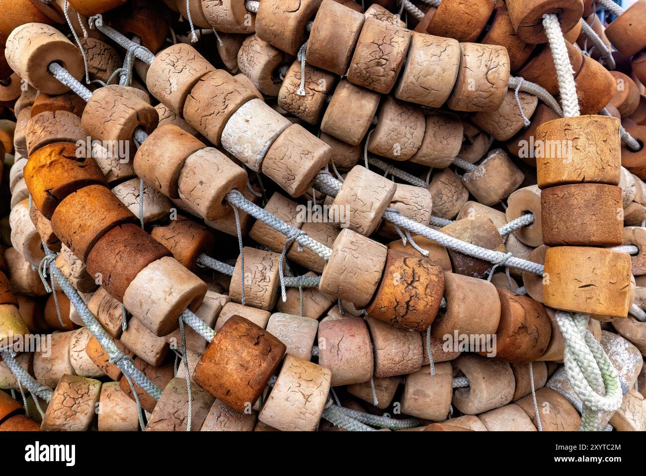 Vintage fishing net floats on display at Icy Strait Point, Hoonah ...