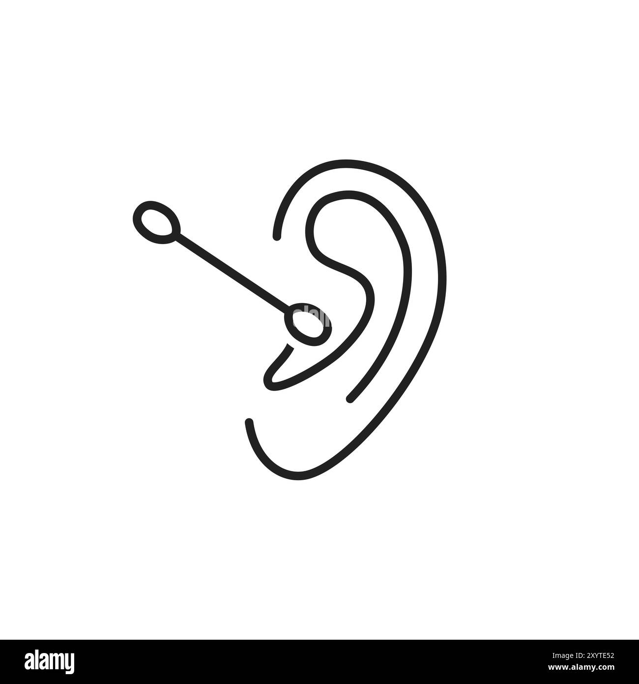 easy cleansing the ear with cotton stick Stock Vector Image & Art - Alamy