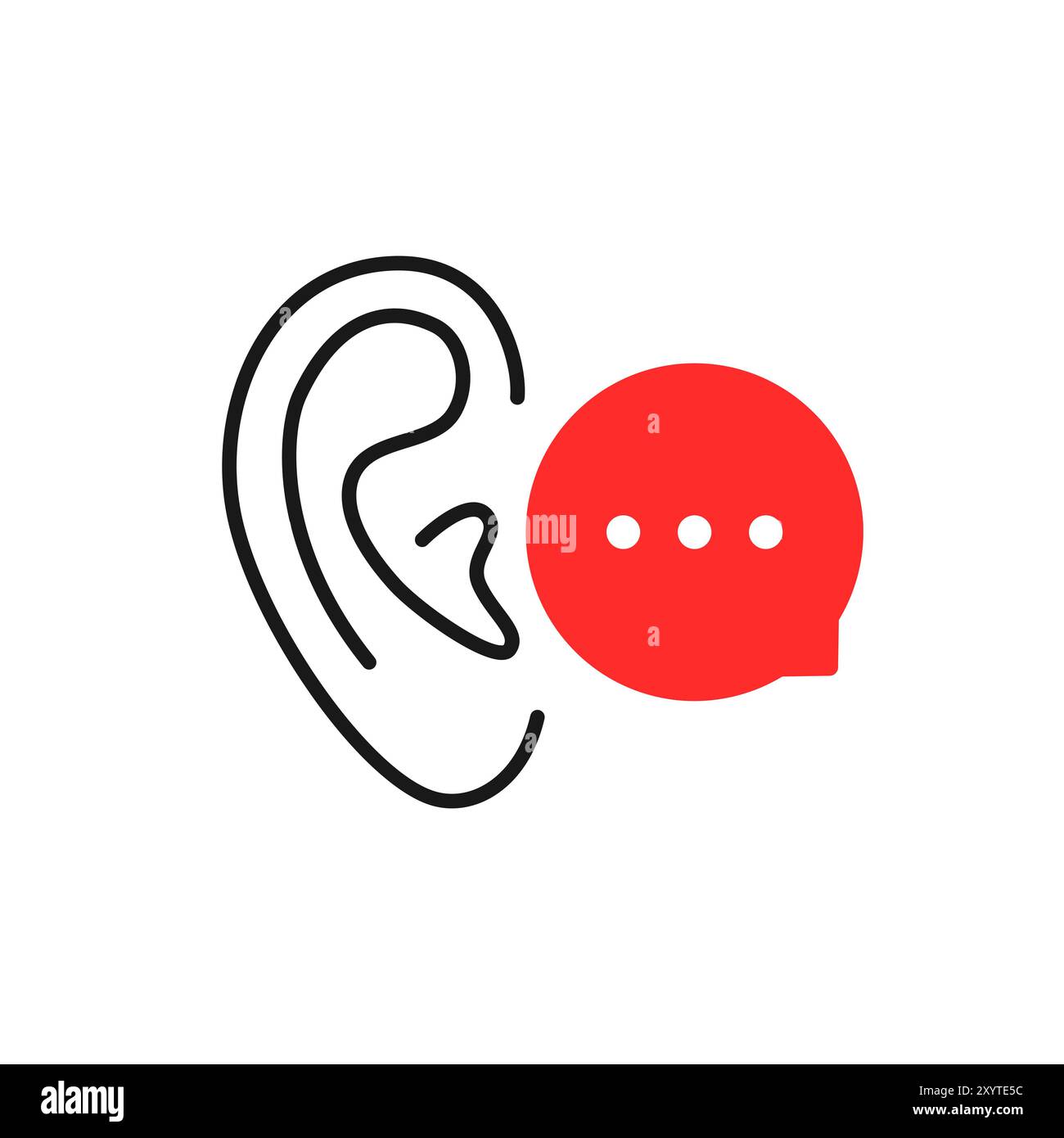 red speech bubble with whisper in ear Stock Vector Image & Art - Alamy