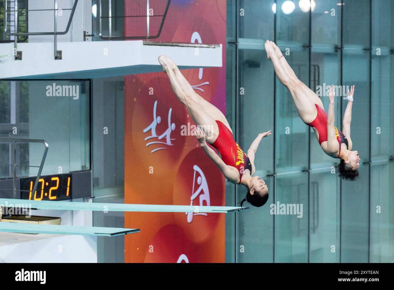 China's diving Olympians perform during Chinese Olympians ...