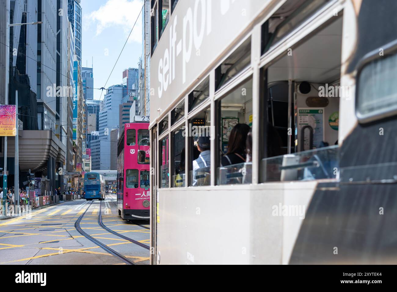 Hong Kong, China - July 03, 2024 : A Hong Kong tram, seen from the ...