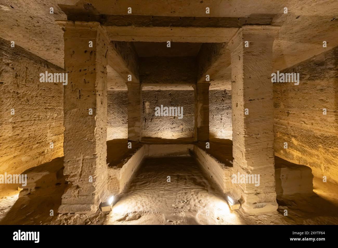 Catacombs of Kom el Shoqafa, rock cut burial chambers in underground ...