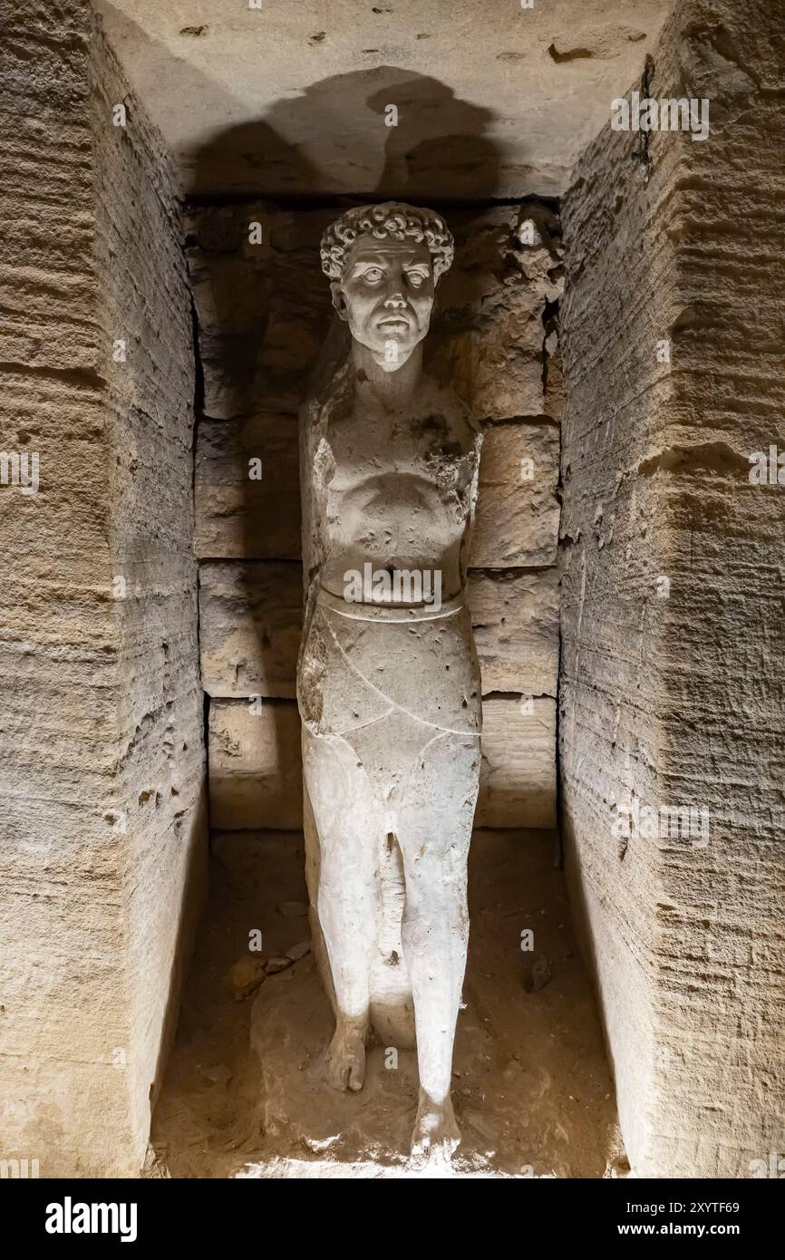Catacombs of Kom el Shoqafa, rock cut burial chamber in underground ...