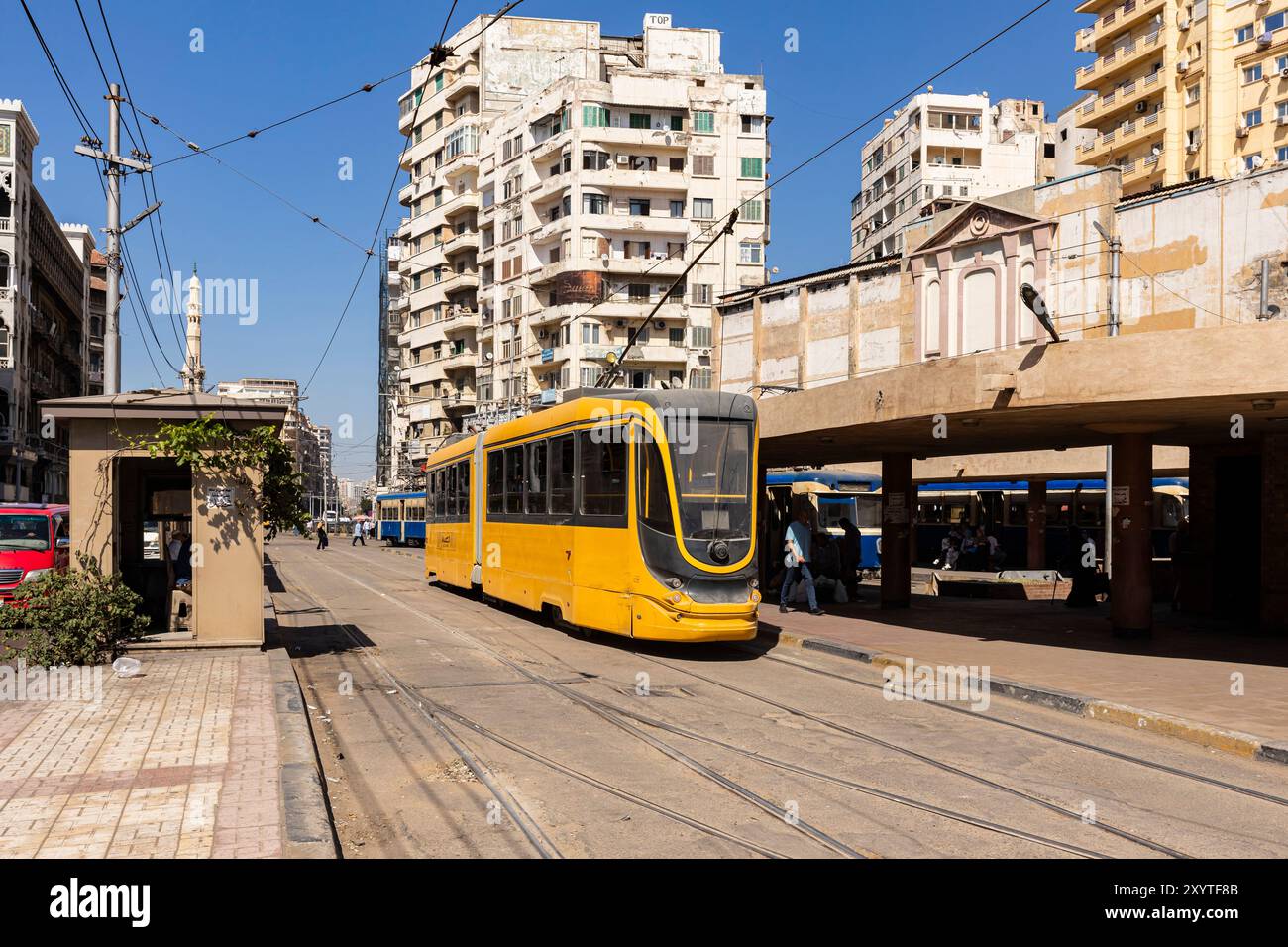 Al Raml Station, tram(tramway) at downtown, Alexandria, Egypt, North ...
