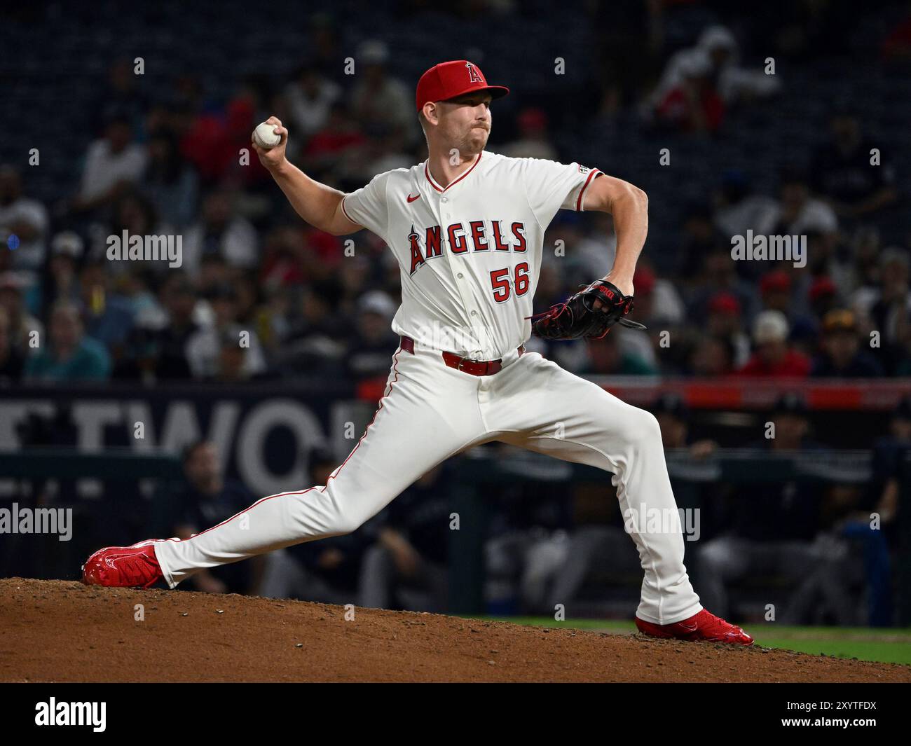 ANAHEIM, CA - AUGUST 30: Los Angeles Angels pitcher Ryan Zeferjahn (56 ...