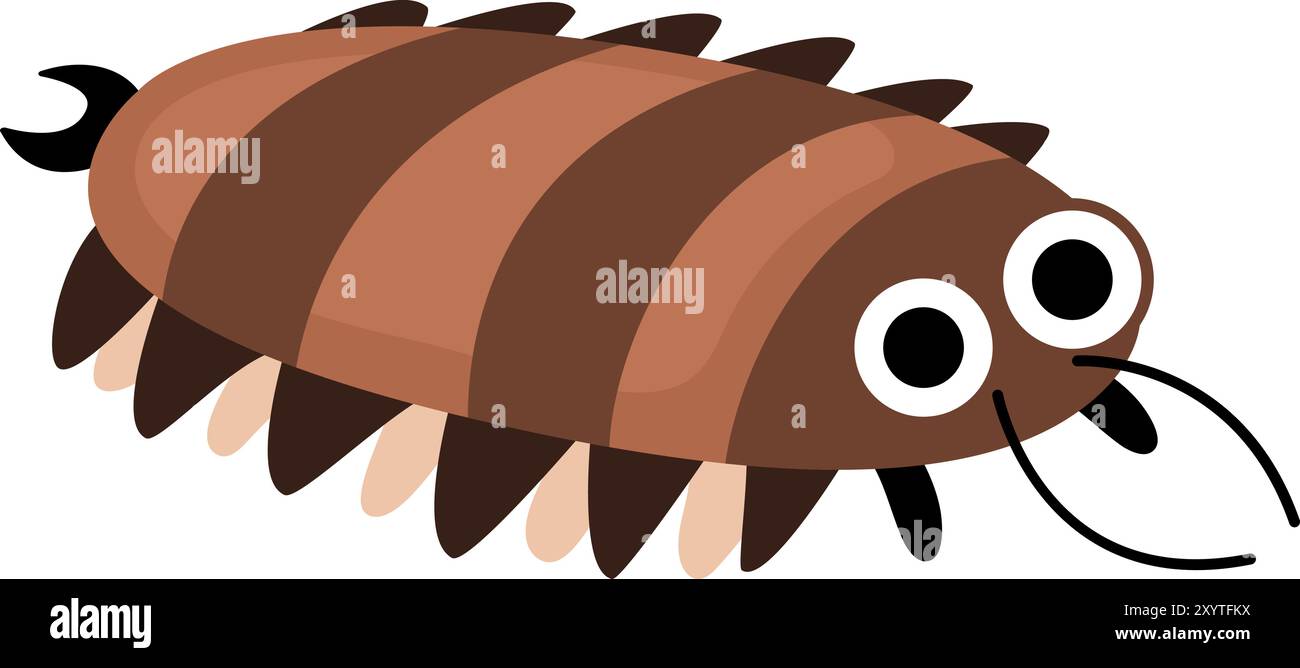 Vector cartoon centipede. Funny prehistoric insect. Woodland beetle ...