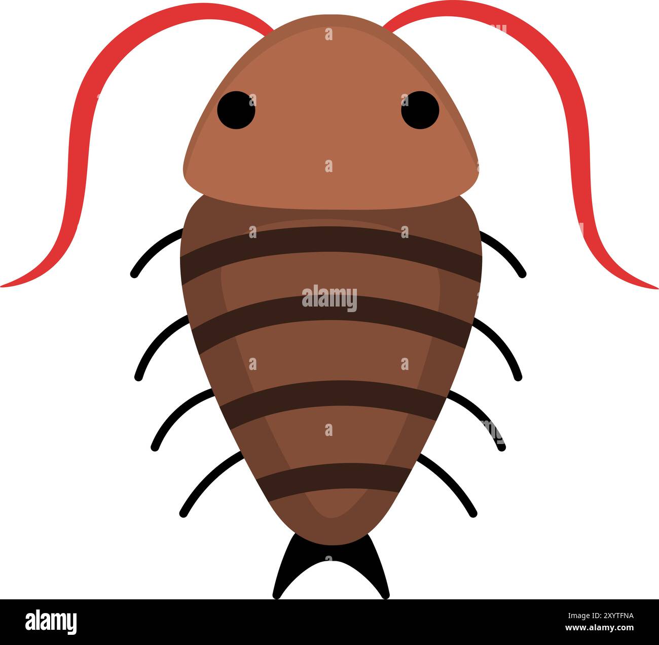 Vector cartoon centipede. Funny prehistoric insect. Woodland beetle ...