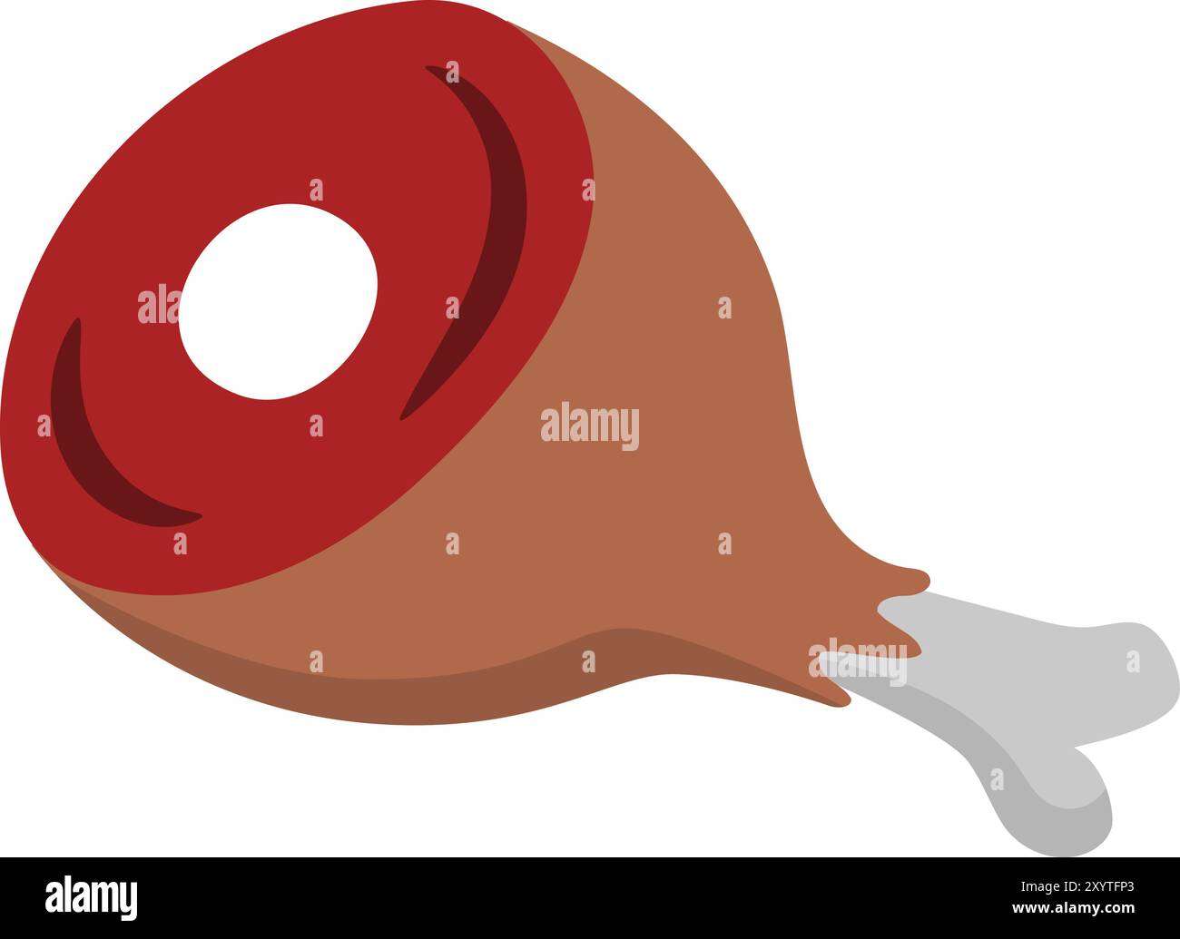 Vector ham leg icon. Flat cartoon meat illustration. Carnivorous animals food clipart isolated ...