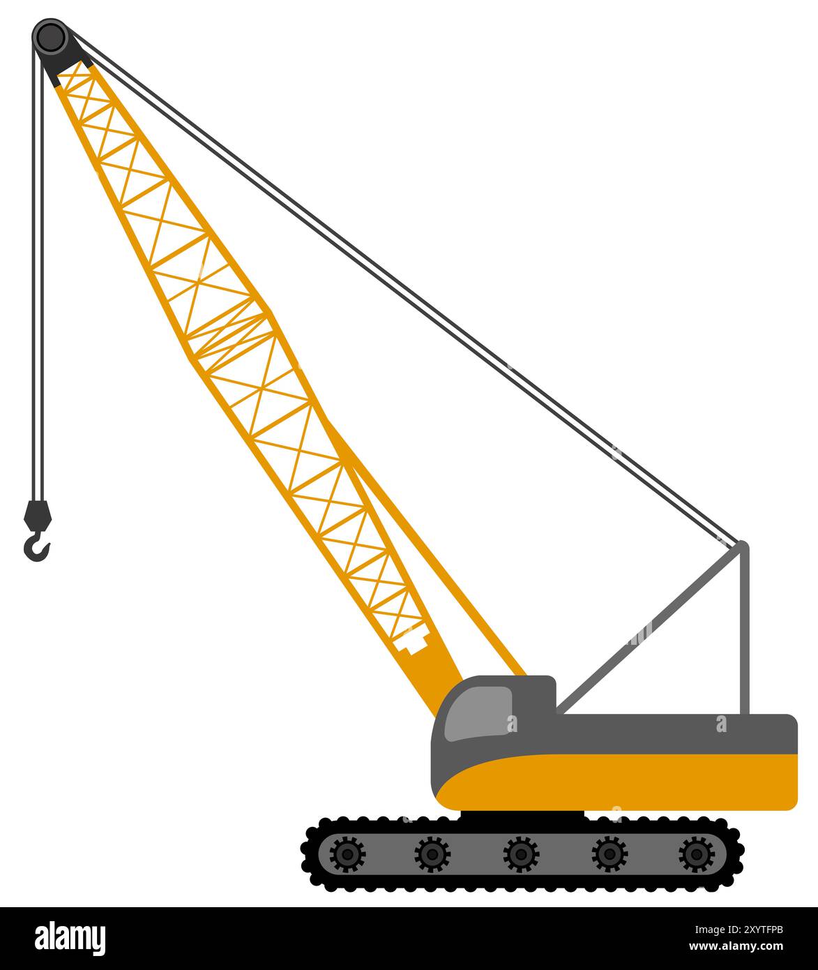 crawler crane illustration with yellow color Stock Photo - Alamy