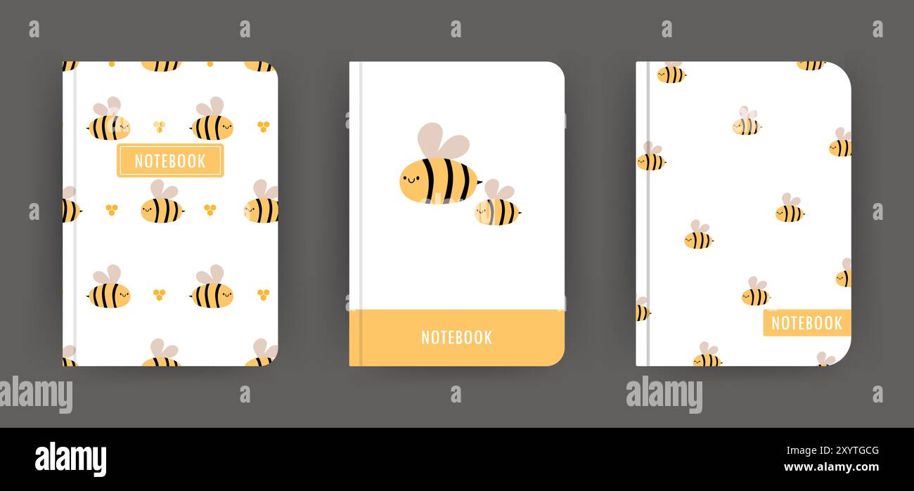 Cover page notebook collection. Templates with Honey Bees. Perfect for ...