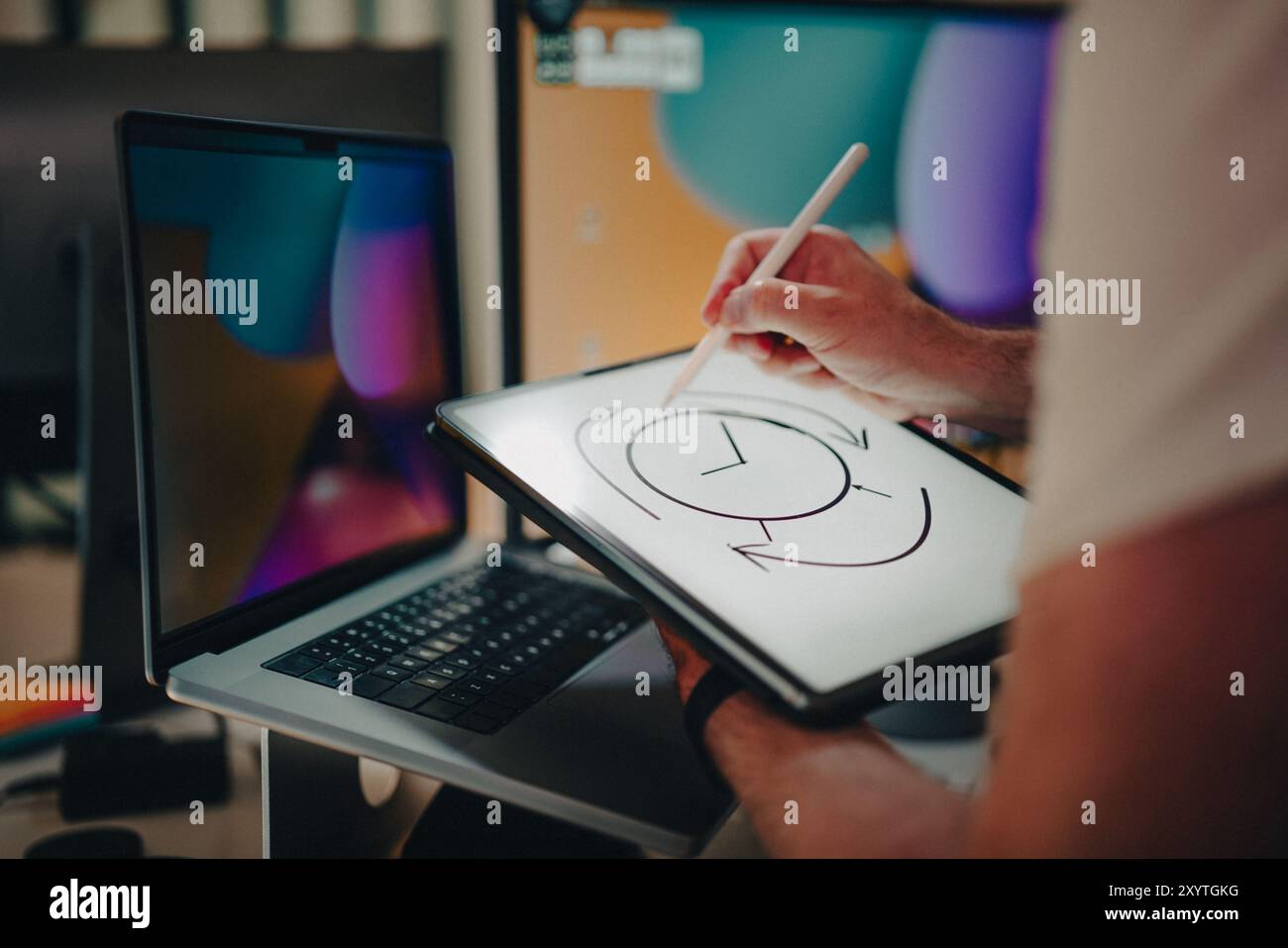 graphic tablet time clock paint artist make sketch note home studio ...