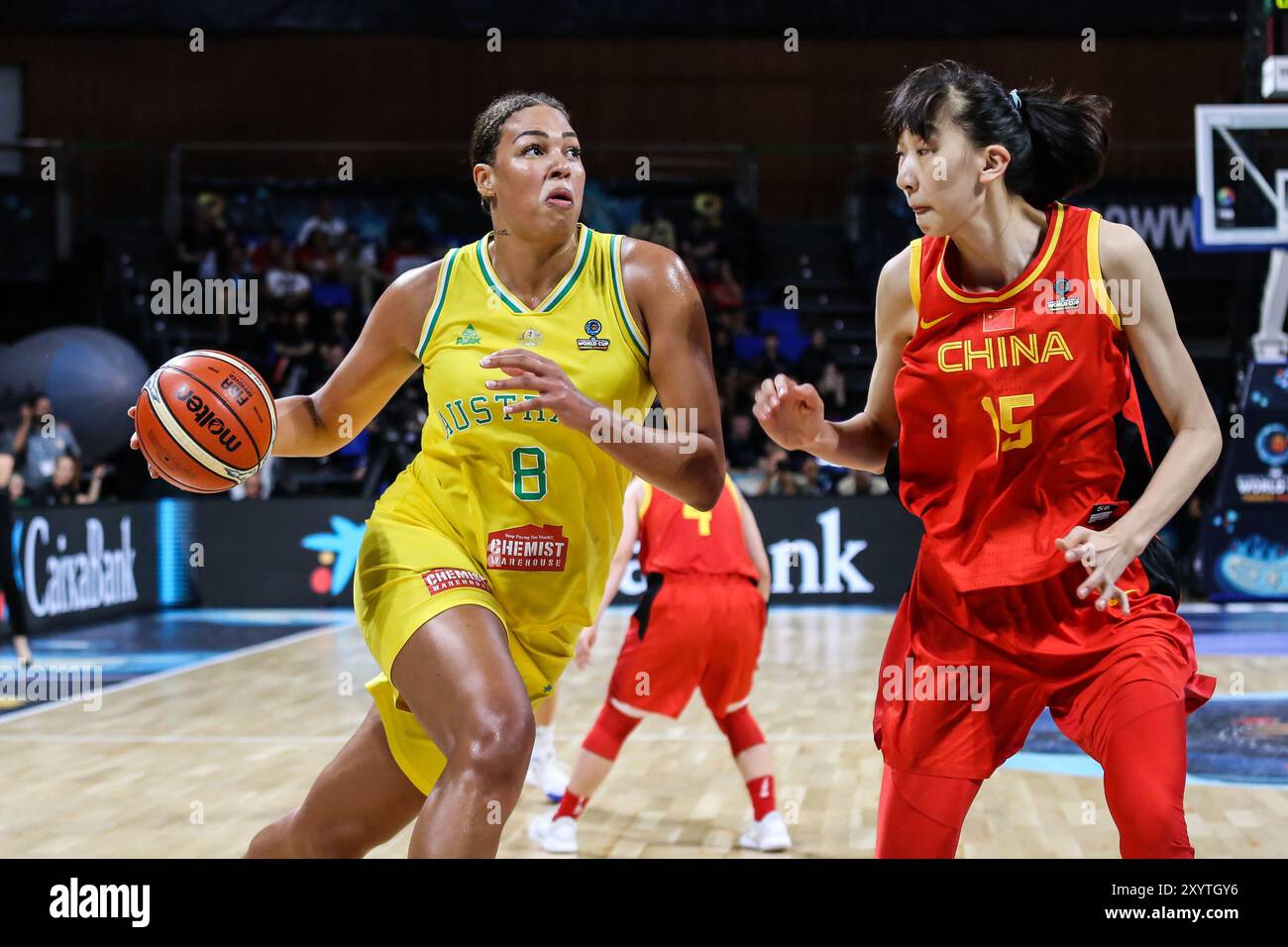 Spain, Tenerife, September 28, 2018: Australian female basketball player Liz Cambage in action ...