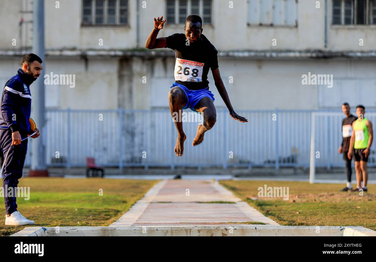 Gaza, Palestine. January 25, 2023. Palestinian athletes compete in the ...