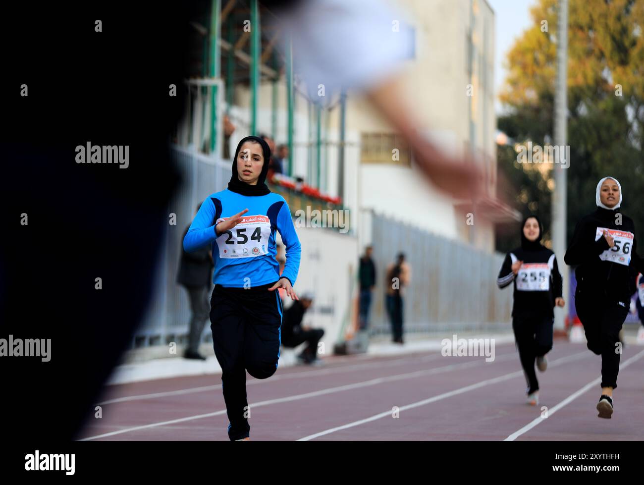 Gaza, Palestine. January 25, 2023. Palestinian athletes compete in the ...