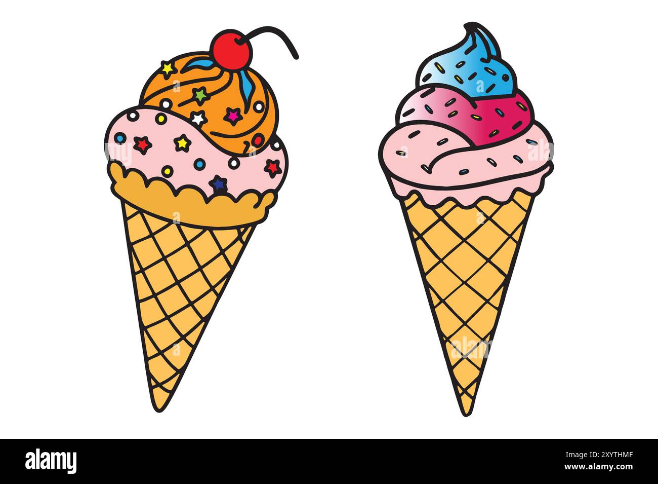 Strawberry sundae ice cream Stock Vector Images - Alamy