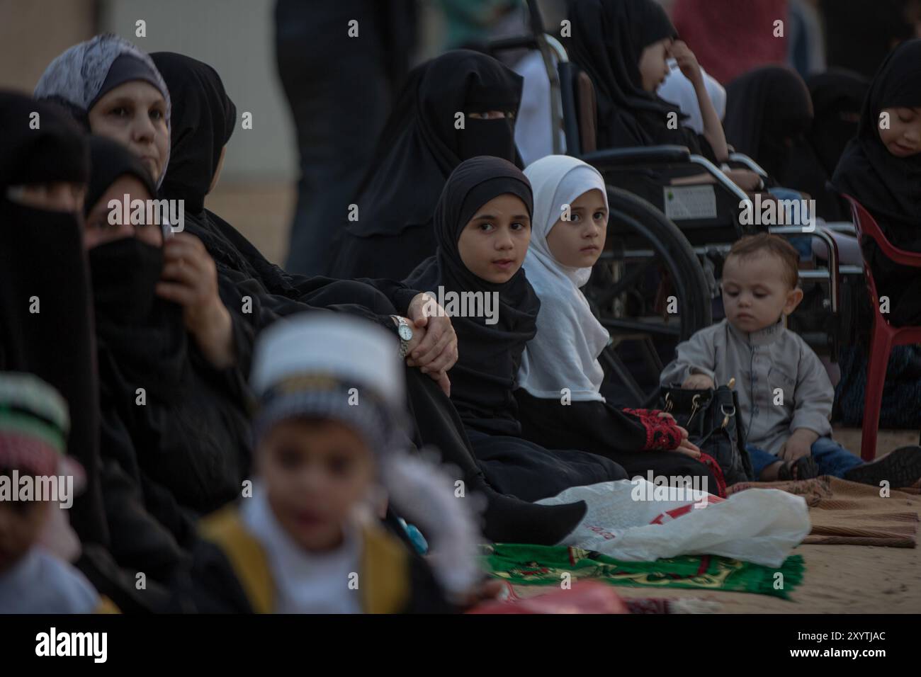 Gaza Strip, Palestine. July 9, 2022. Palestinians perform prayers at ...