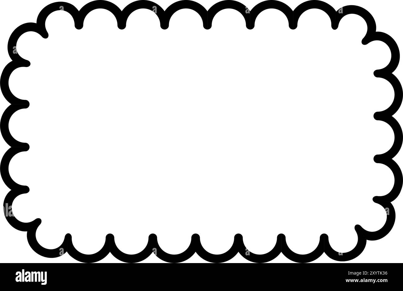 Rectangle scalloped frame. Scalloped edge square shape border. Simple ...