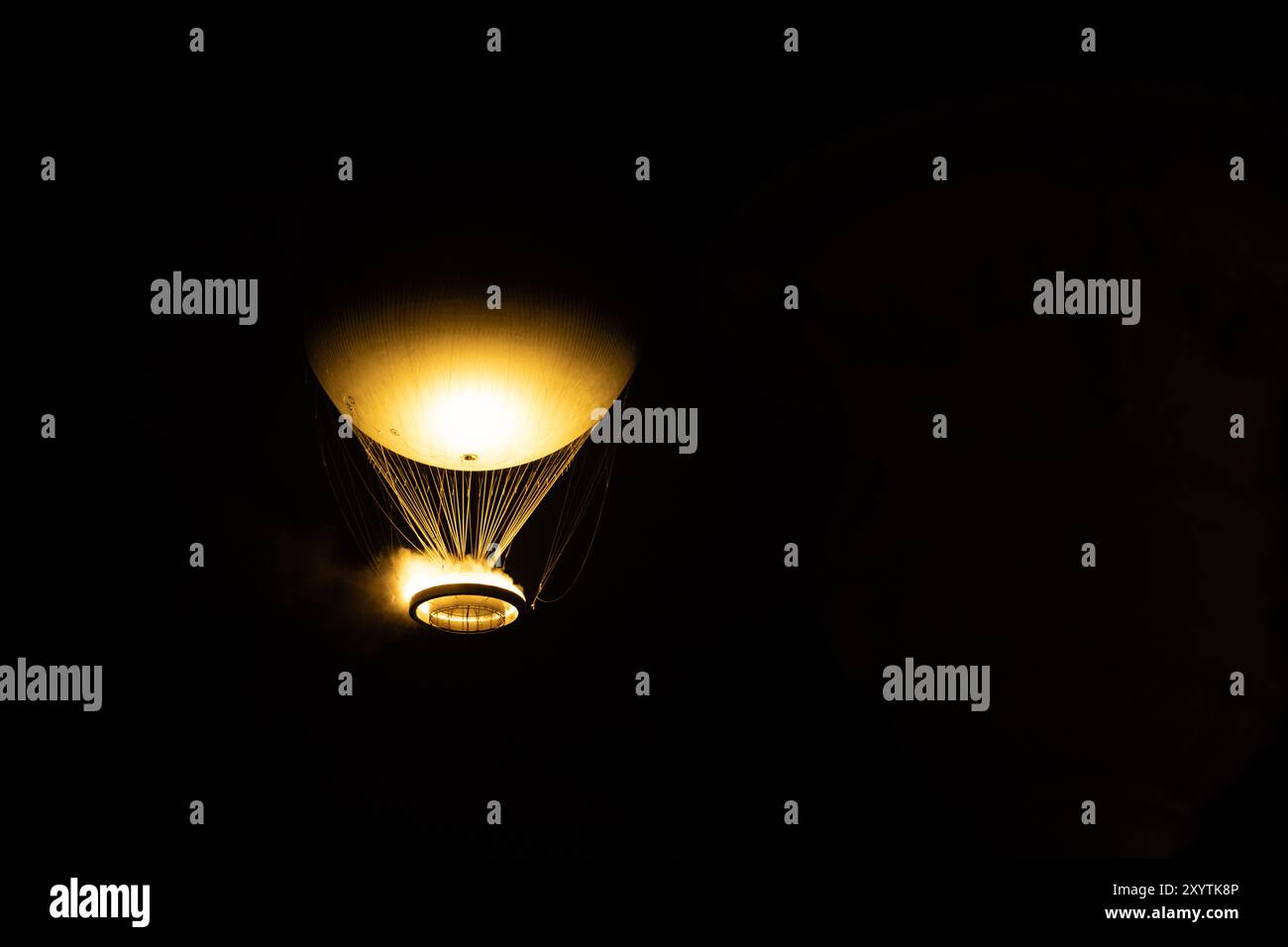 The Paralympic cauldron is floating above the gardens of Tuileries ...