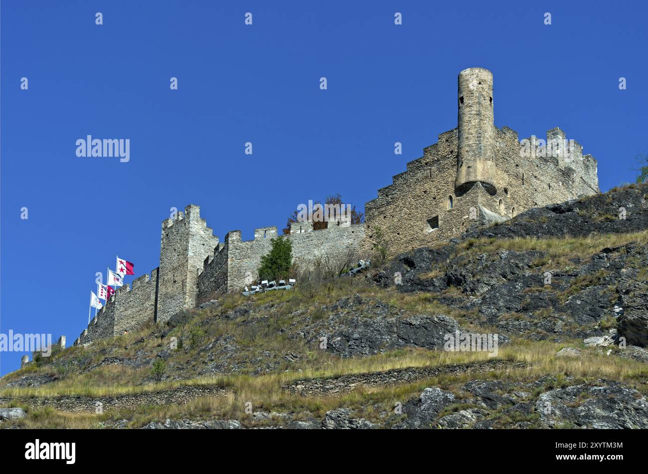 Ruins of Tourbillon Castle, Chateau de Tourbillon, Sion, Sion, Valais ...