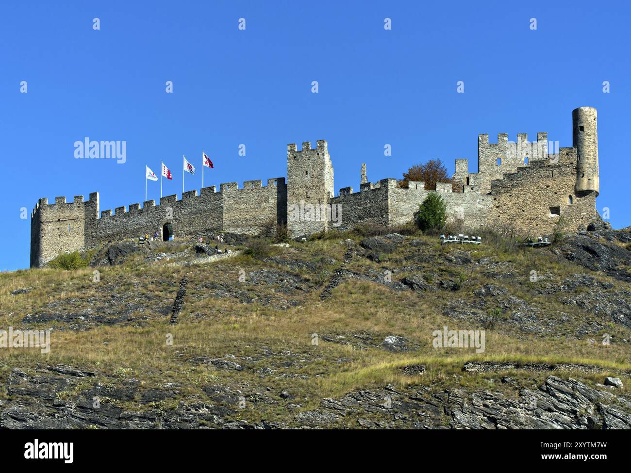 Ruins of Tourbillon Castle, Chateau de Tourbillon, Sion, Sion, Valais ...