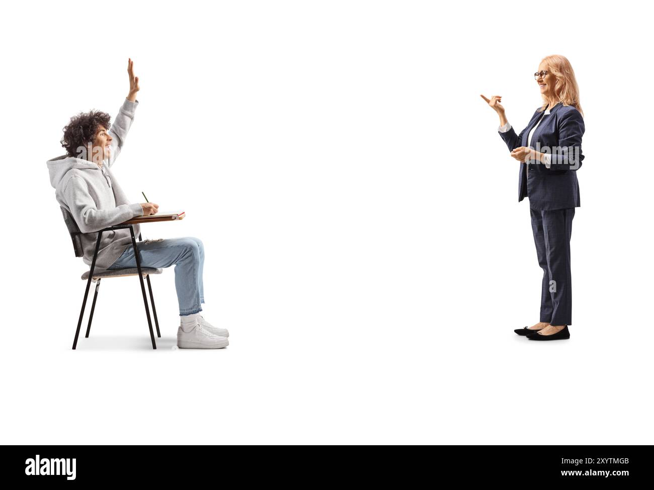 Teacher and student discussion Cut Out Stock Images & Pictures - Alamy