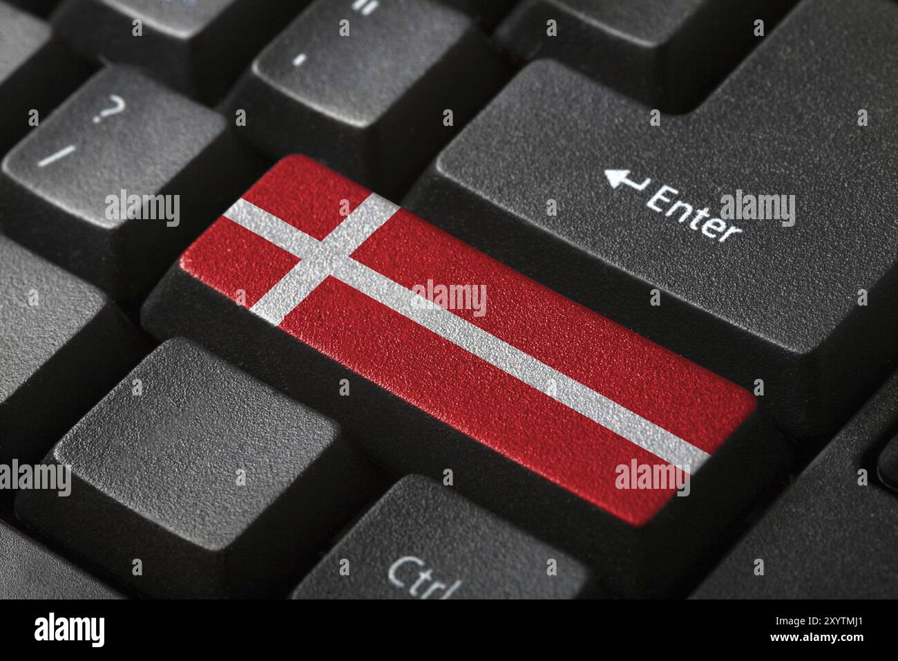 The Danish flag button on the keyboard. close-up Stock Photo - Alamy